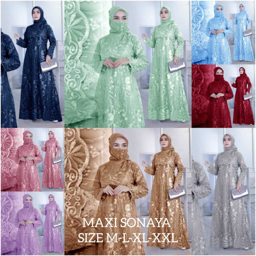 Jual MAXI SONAYA / GAMIS TILE MUTIARA BORDIR IMP0RT / GAMIS KONDANGAN ...