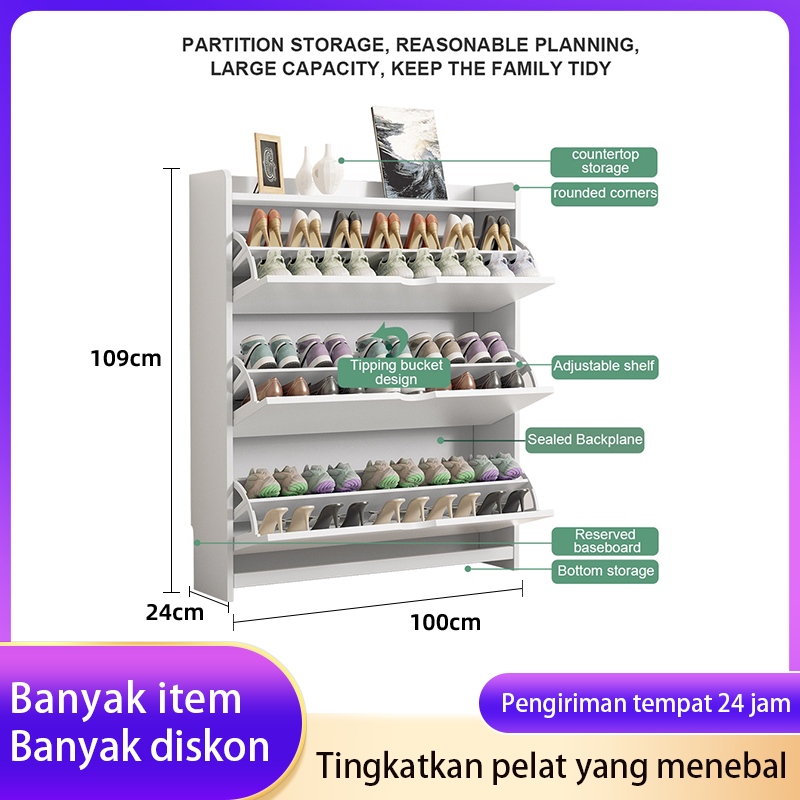 Jual Lemari Sepatu Shoe Cabinet Rack Multilayer Rak Sepatu tertutup ...