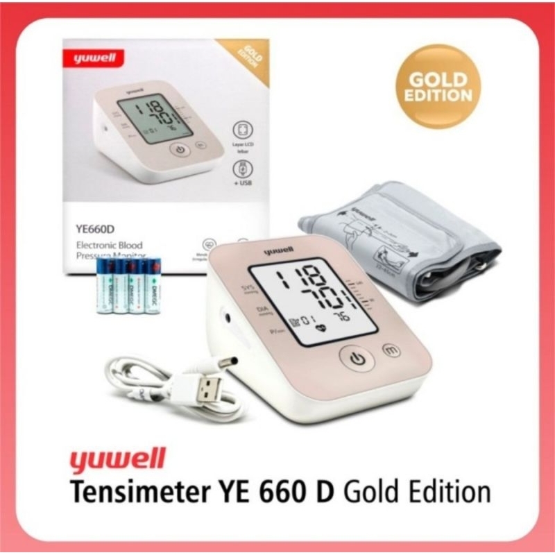 Jual 𝗧𝗲𝗻𝘀𝗶𝗺𝗲𝘁𝗲𝗿 𝗗𝗶𝗴𝗶𝘁𝗮𝗹 Yuwell 𝗬𝗘 𝟲𝟲𝟬𝗗 𝗚𝗢𝗟𝗗 / Tensimeter Yuwell ...