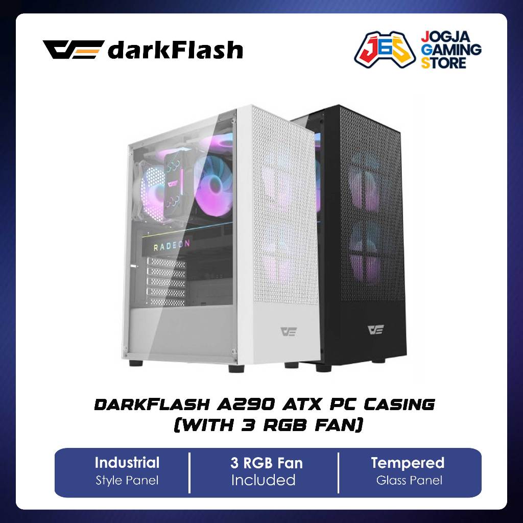 Jual DarkFlash A290 ATX PC Casing include 3 Fan ARGB | Shopee Indonesia