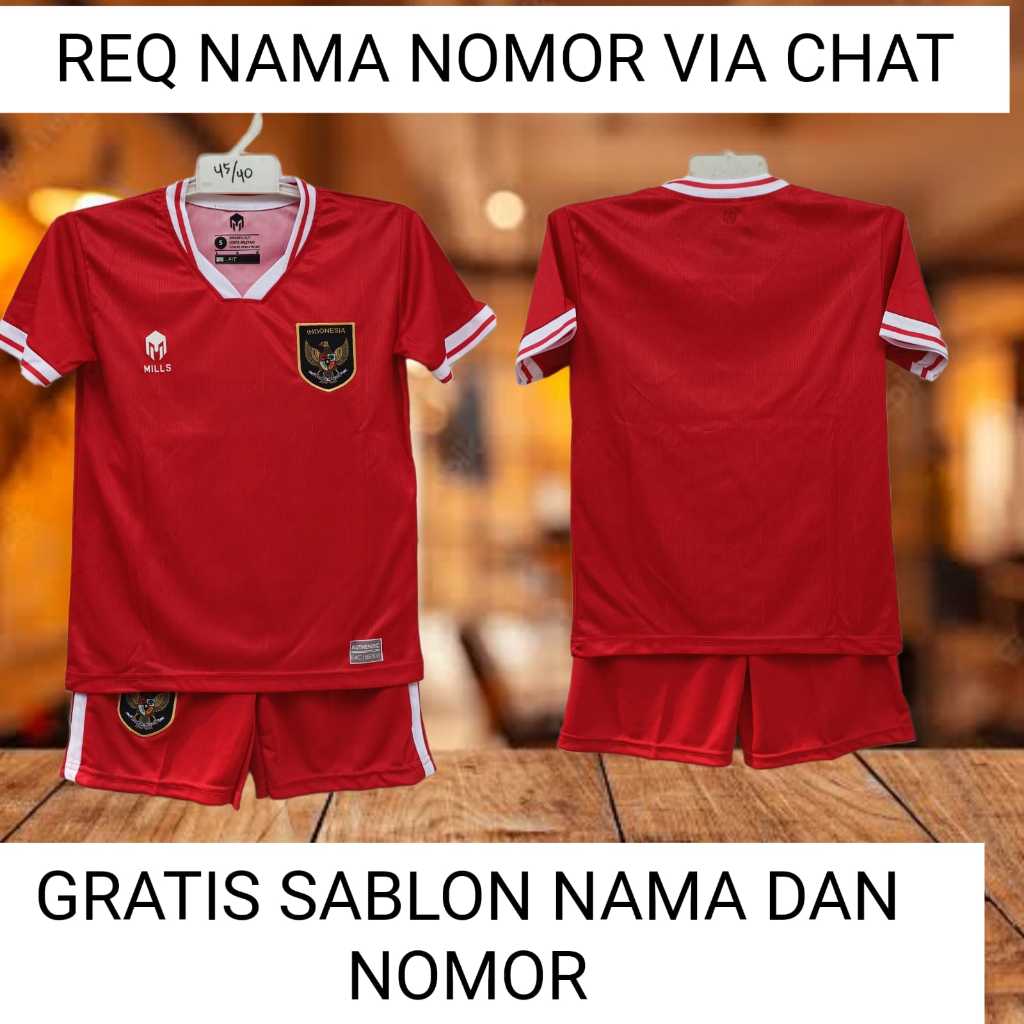 Jual jersey timnas indonesia premium/setelan baju timnas indonesia usia ...