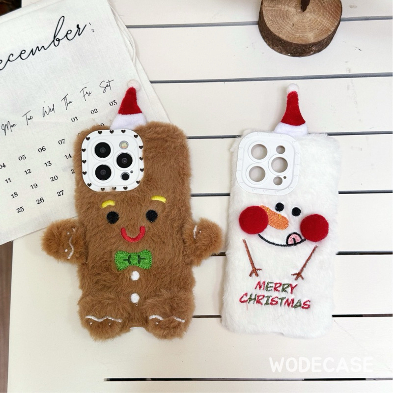 Jual WODECASE Gingerman and Snowman Fluffy Case untuk Iphone X-15 Pro ...