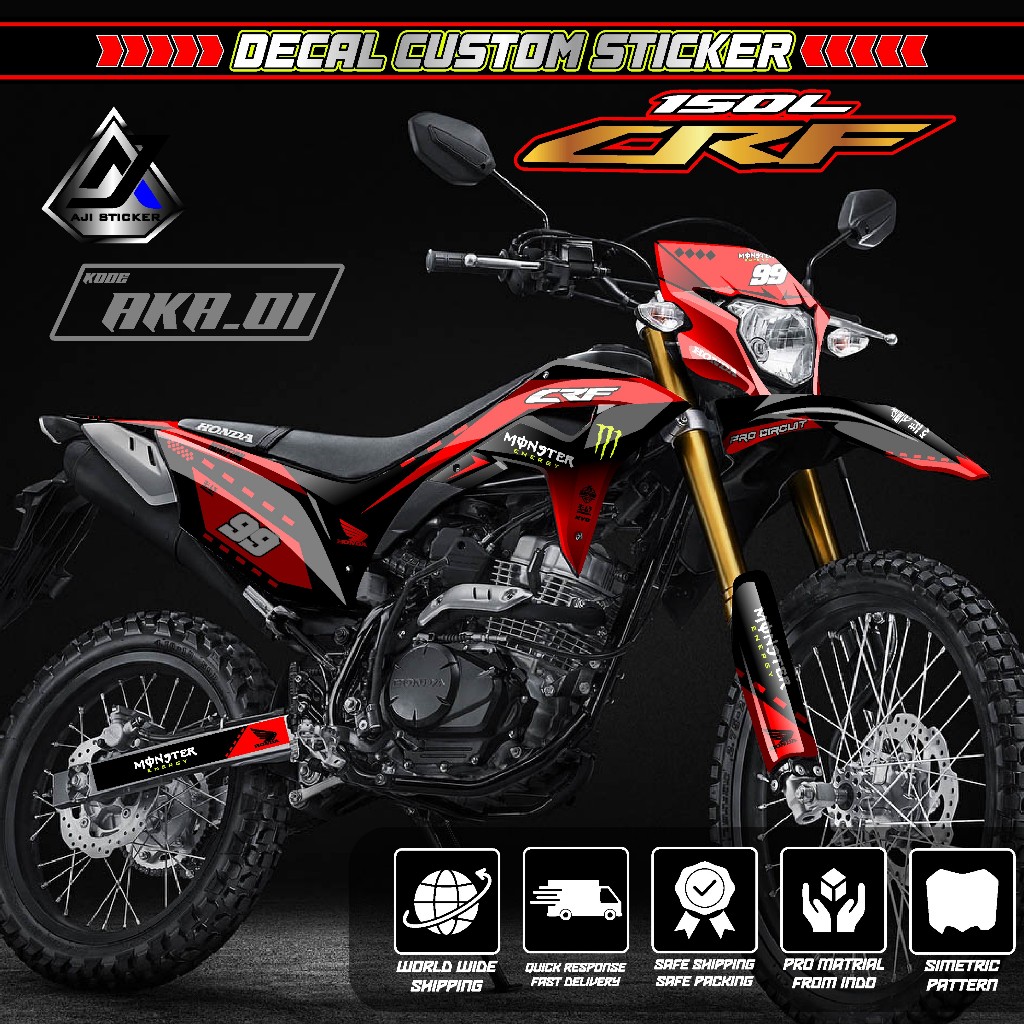 Jual Sticker Decal Honda Crf Terbaru Yang Banyak Dicari Stiker Fullblok ...