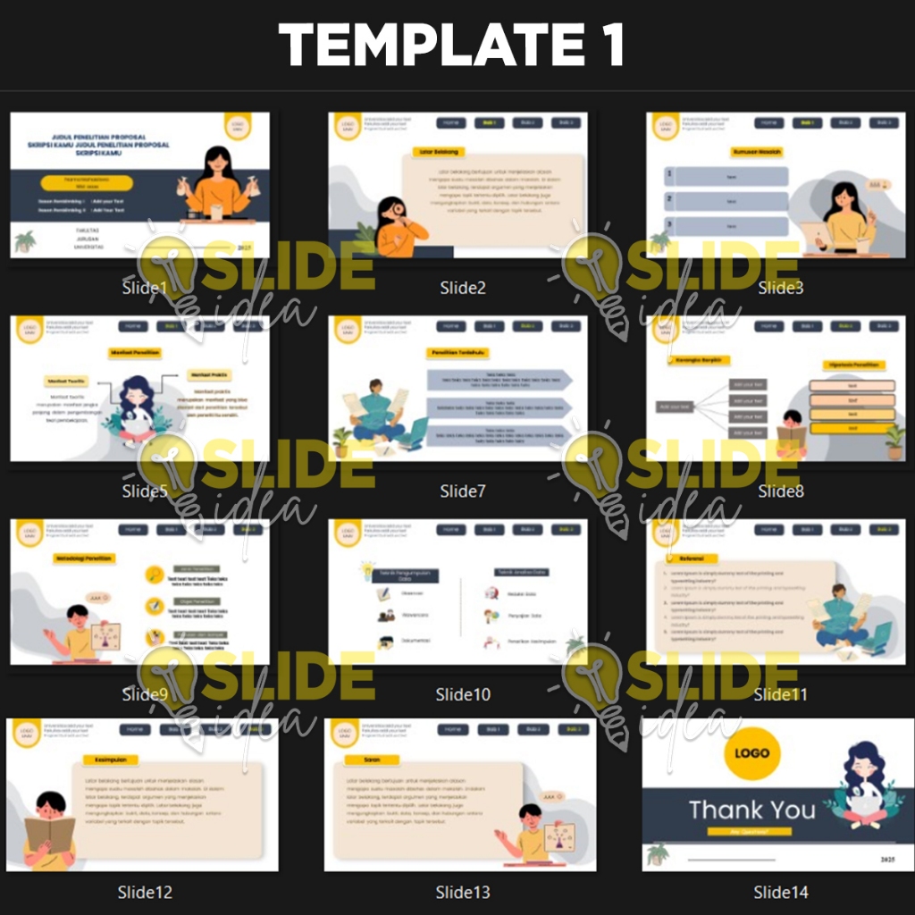 Jual Template PPT Seminar Proposal Skripsi Animasi Sempro Tugas Akhir ...