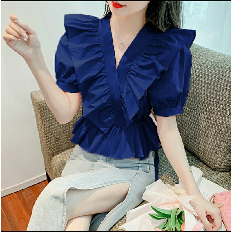 Jual [MCFK] Blouse Krita Top / Blouse Wanita Terbaru / Atasan Wanita ...