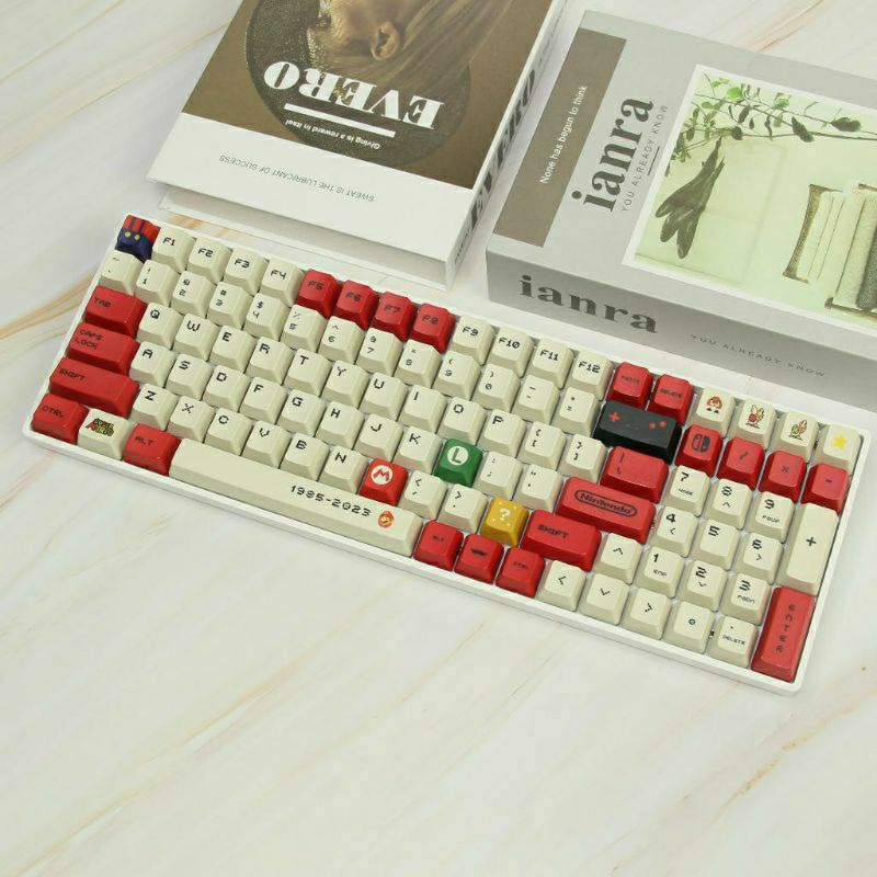 Jual Keyboard Mario Theme Keycaps PBT Dye-sublimated OEM Height 123 ...