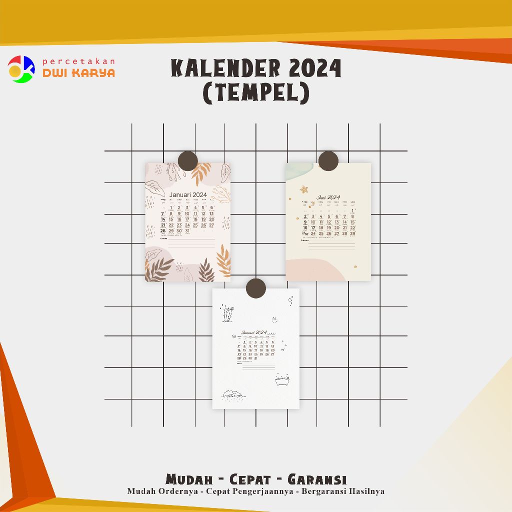 Jual Kalender Tempel Tema Aesthetic 2024 Isi 12 Bulan | Shopee Indonesia
