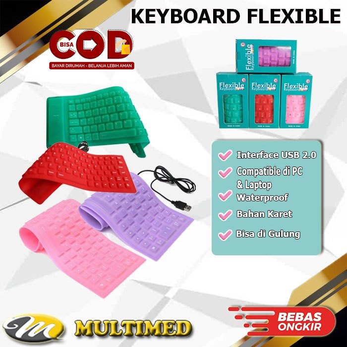 Jual Keyboard USB Flexible Karet Anti Air Elastis | Shopee Indonesia