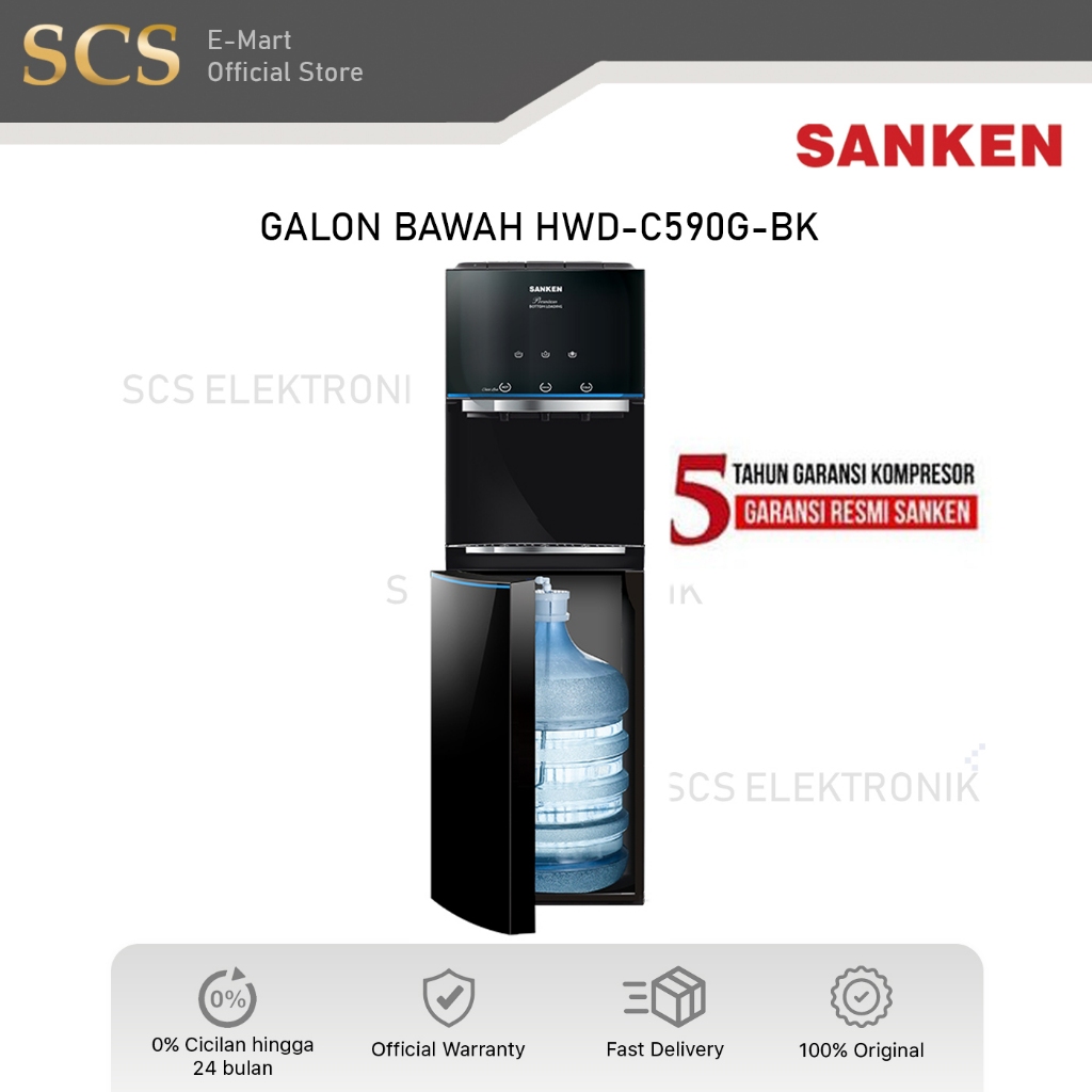 Jual SANKEN Dispenser HWD-C590G-BK Bottom Load Galon Bawah | Shopee Indonesia