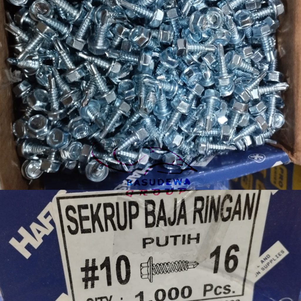 Jual SEKRUP BAJA RINGAN PUTIH 10 x 16mm (5/8") / SKRUP BAJA RINGAN 100 ...
