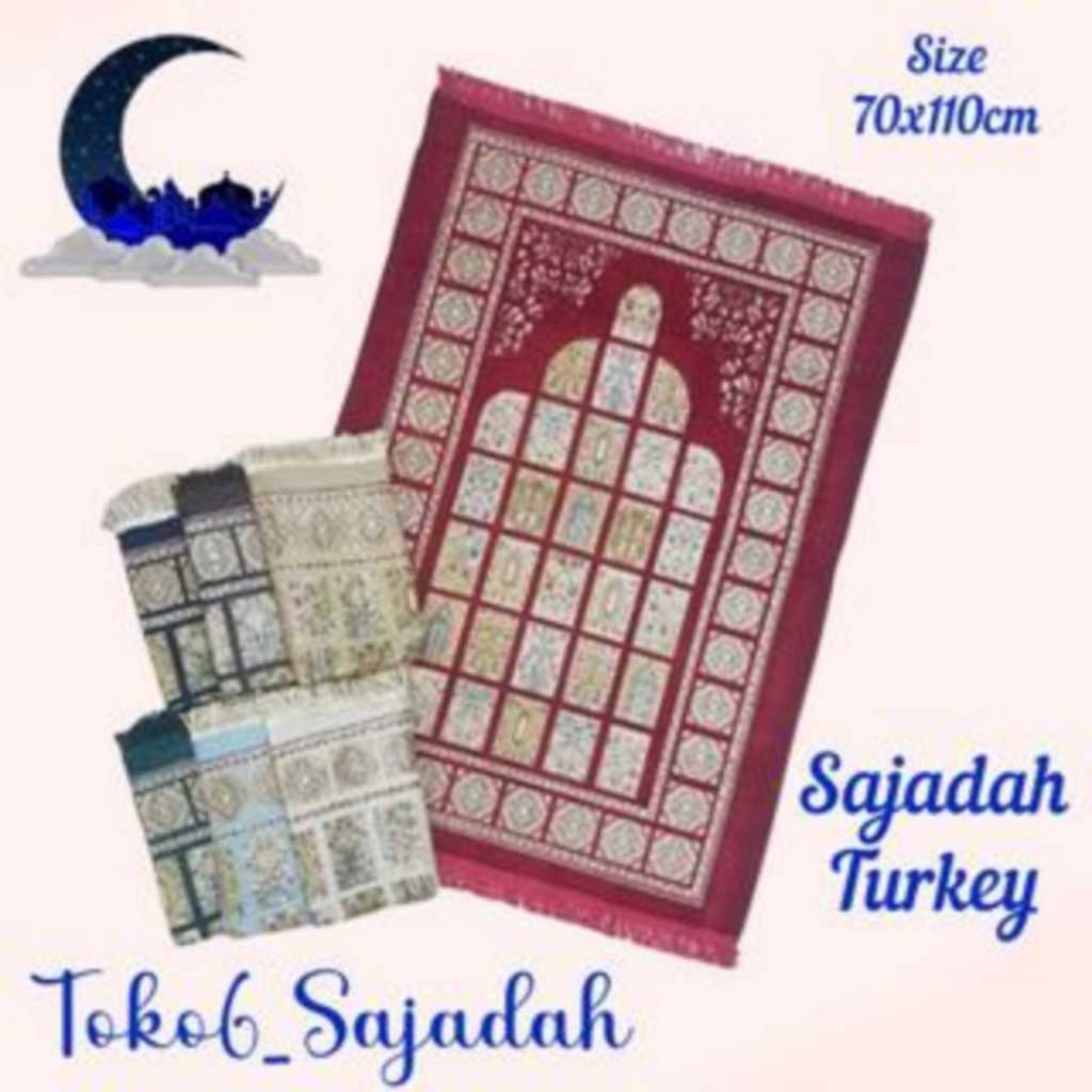 Jual Sajadah Turki Turkey Premium Rumbai Rajut Motif Bunga Perlengkapan ...