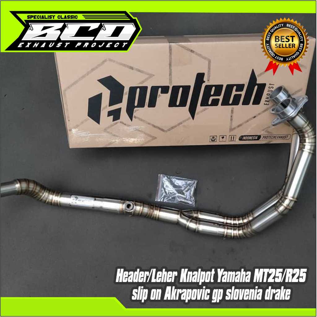 Jual Header/Leher Knalpot Yamaha MT25/R25 slipn Akrapovic gp slovenia ...