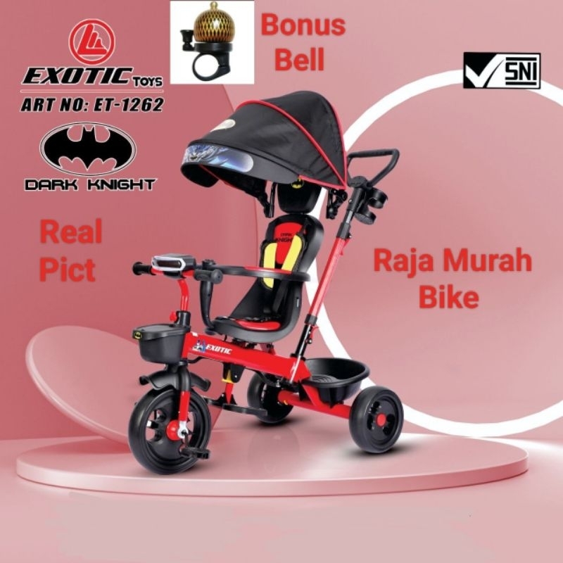 Jual Sepeda Anak Roda Tiga Exotic ET-1262 Batman Sepeda Stroller Roda ...