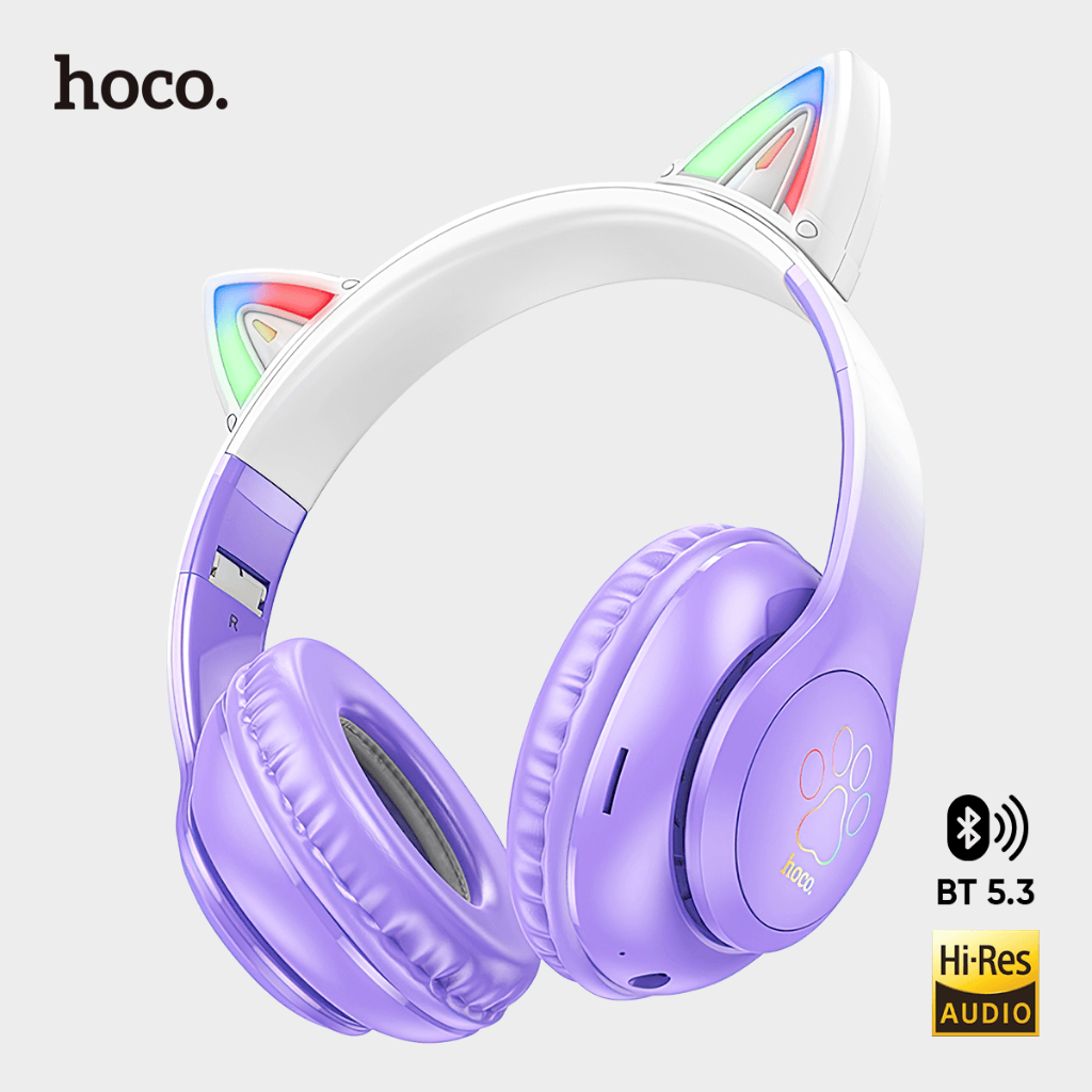 Jual Hoco Headphone Bluetooth Wireless Earphone Over-Ear Headset RGB ...