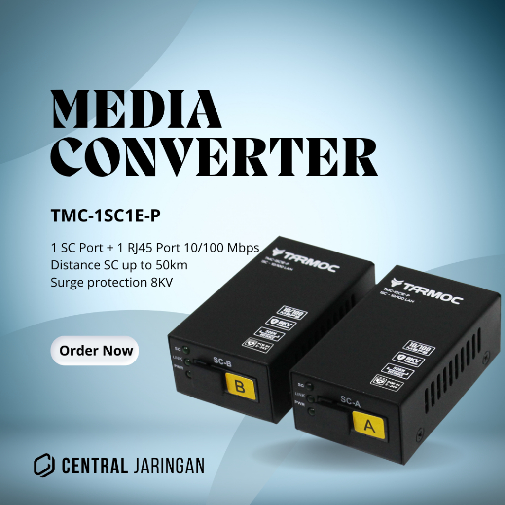 Jual Tarmoc TMC-1SC1E-P | Media Converter 1FO 1LAN / 1 FO 1 LAN 10 ...
