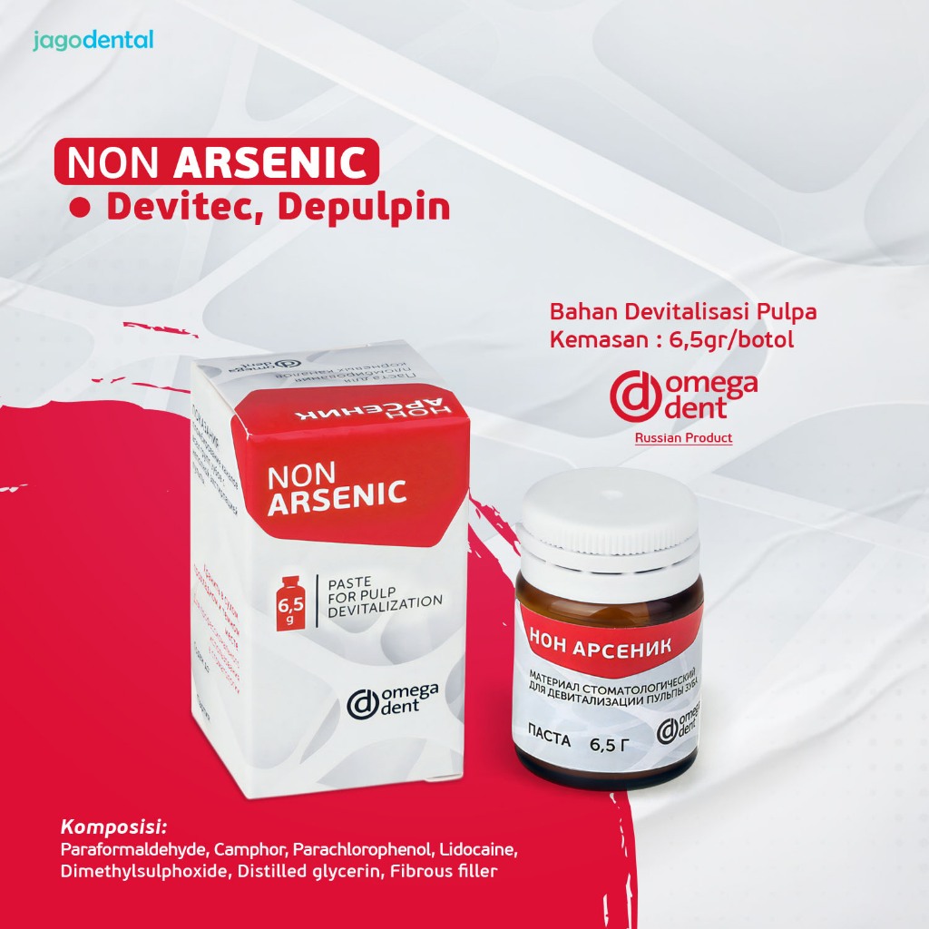 Jual JAGO DENTAL DEVITALISAI PULPA OMEGADENT NON ARSENIC / serupa DEVITEC / DVIT S / DEPULIN ...
