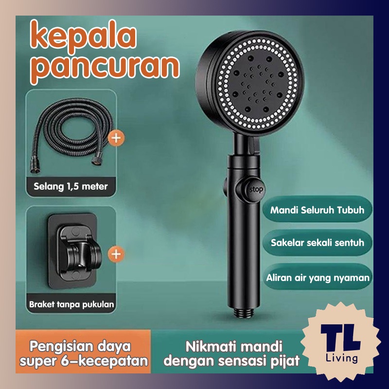 Jual Portable Kamar Mandi Shower Set 4In 1 Kepala Shower Set Mandi Hitam Premium Shower Head Set ...