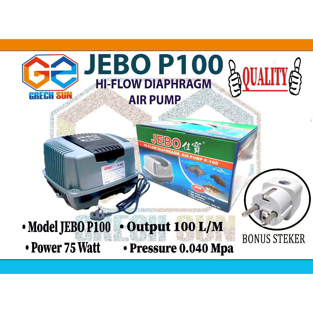 Jual JEBO P100 AERATOR POMPA UDARA KOLAM AQUARIUM AIR PUMP BLOWER ...