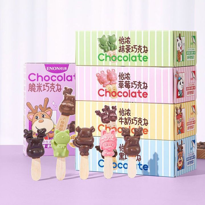 Jual ENON Animal Chocolate Stick Karakter Milk Matcha White Dark ...