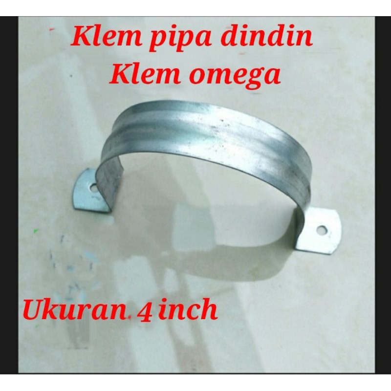 Jual Klem dinding pipa 4 inch / klem besi ducting / klem omega 4 inch ...