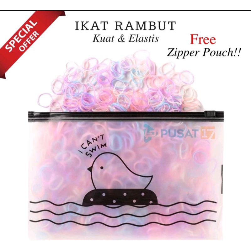 Jual KARET IKAT RAMBUT ISI 600 PCS / KARET IKAT RAMBUT ANAK KECIL WARNA ...
