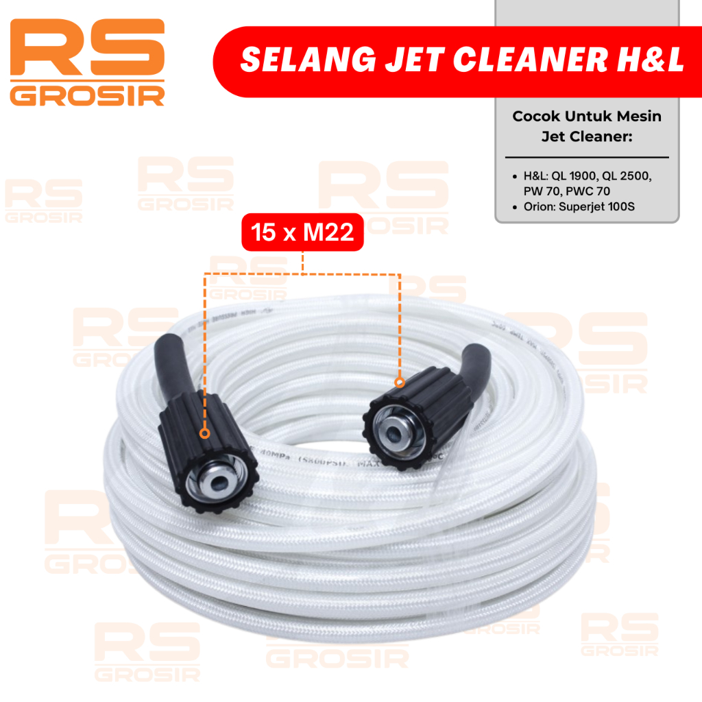 Jual H&L Selang Jet Cleaner H&L QL 1900 10 Meter High Pressure | Shopee ...