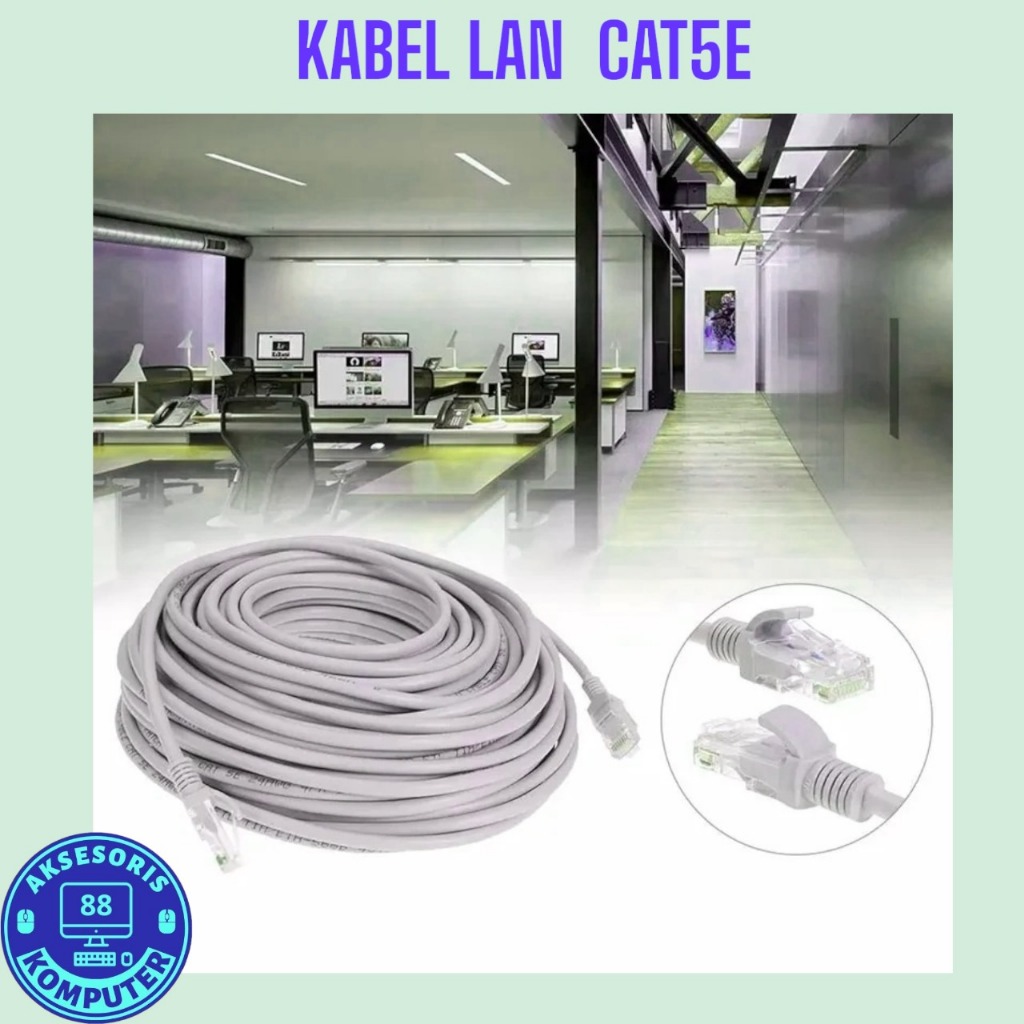 Jual KABEL INTERNET LAN RJ45 CAT5 CAT5E UTP / ETHERNET CABLE LAN CAT 5 CAT 5E UTP 1.5M, 3M, 5M ...