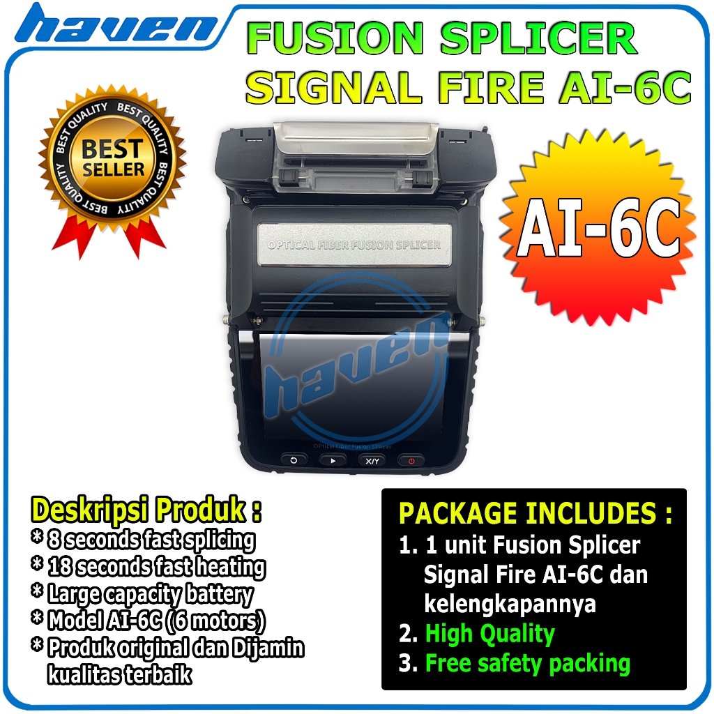 Jual Fusion Splicer Signal Fire AI6C Fiber Optic 6 Motors / AI-6C ...