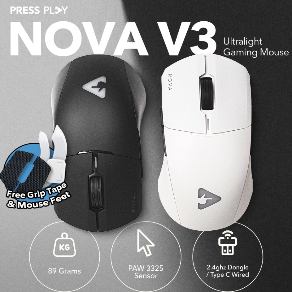 Jual Produk NOVA V3 Ultralight Wireless Gaming Mouse 2.4ghz by Press ...
