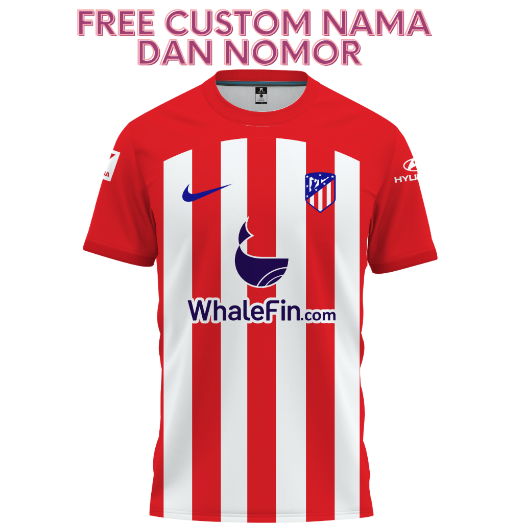 Jual Jersey Atletico Madrid home 2023/ 2024 Free Custom nama dan nomor punggung bisa satuan ...