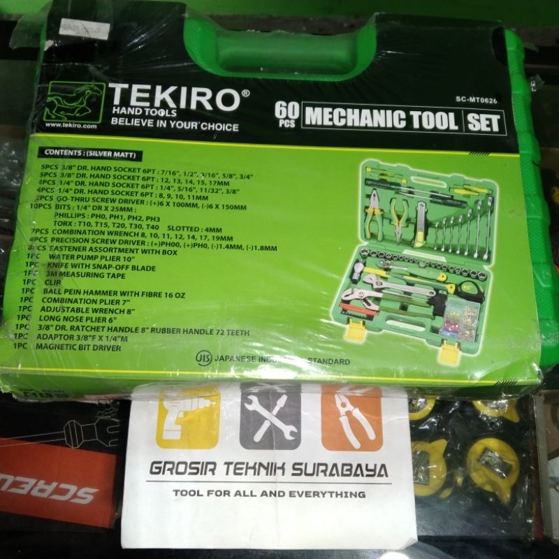 Jual Mekanik Tools set 60pcs / Peralatan Mekanik set 60 pcs Tekiro | Shopee Indonesia