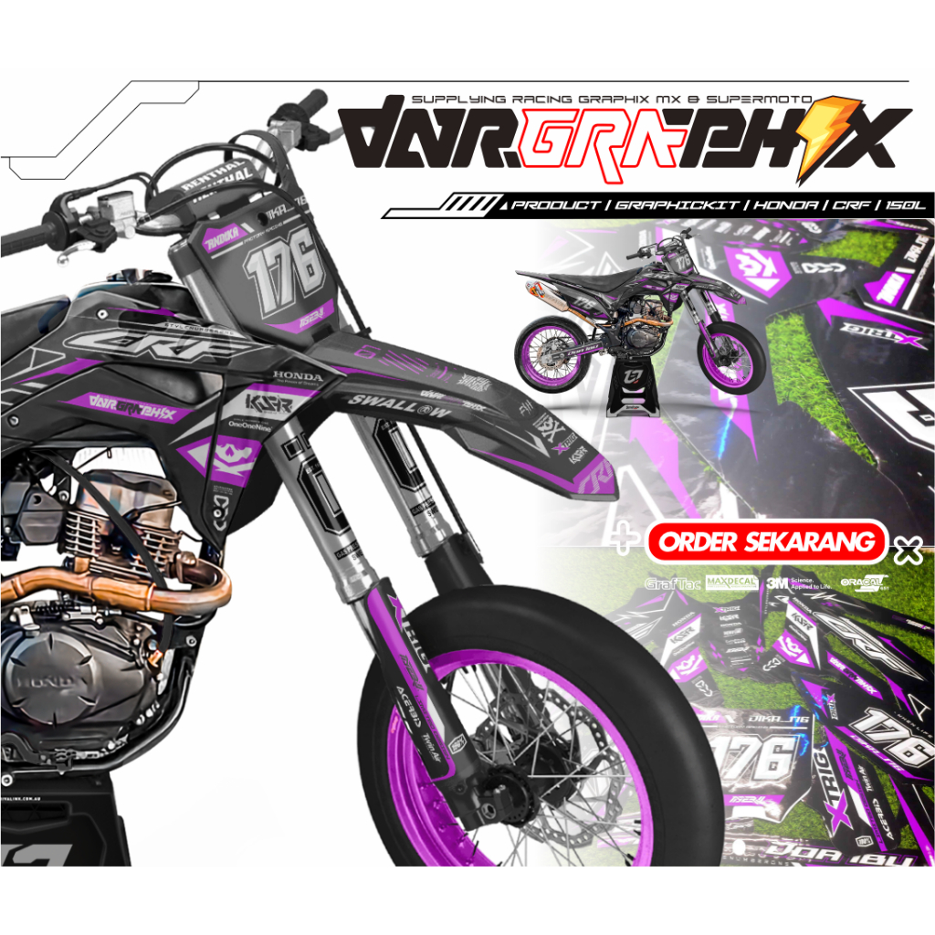 Jual PURPLE STRIPE SERIES !!! Custom Decals KLX, DTX , WR, CRF ...
