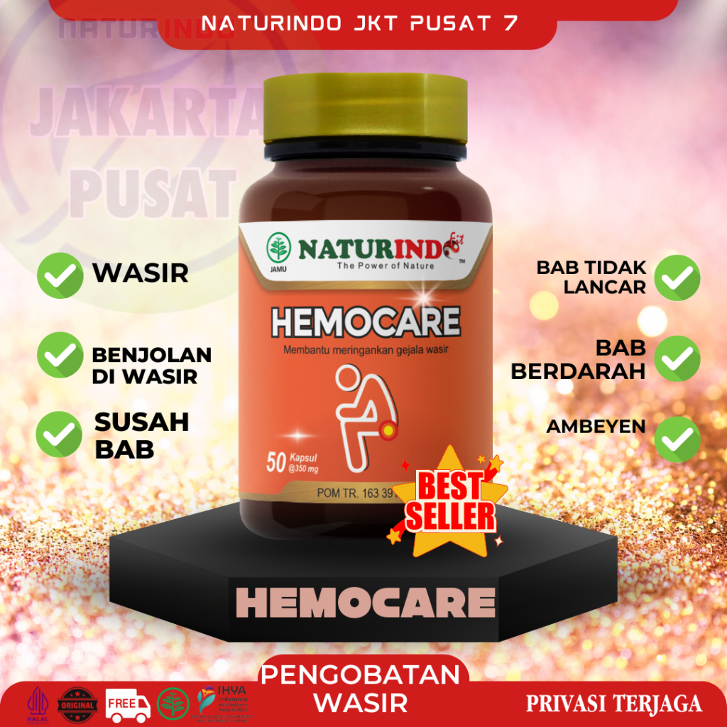 Jual Naturindo Hemocare Herbal Obat Wasir Wasiri Ambien Ambeyen Ambeien Bab Berdarah Sakit ...