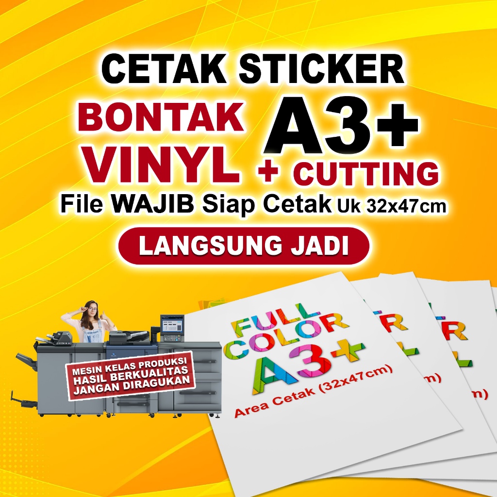 Jual Cetak Sticker custom Vinyl / Bontak A3+ Cutting Sticker Komunitas ...