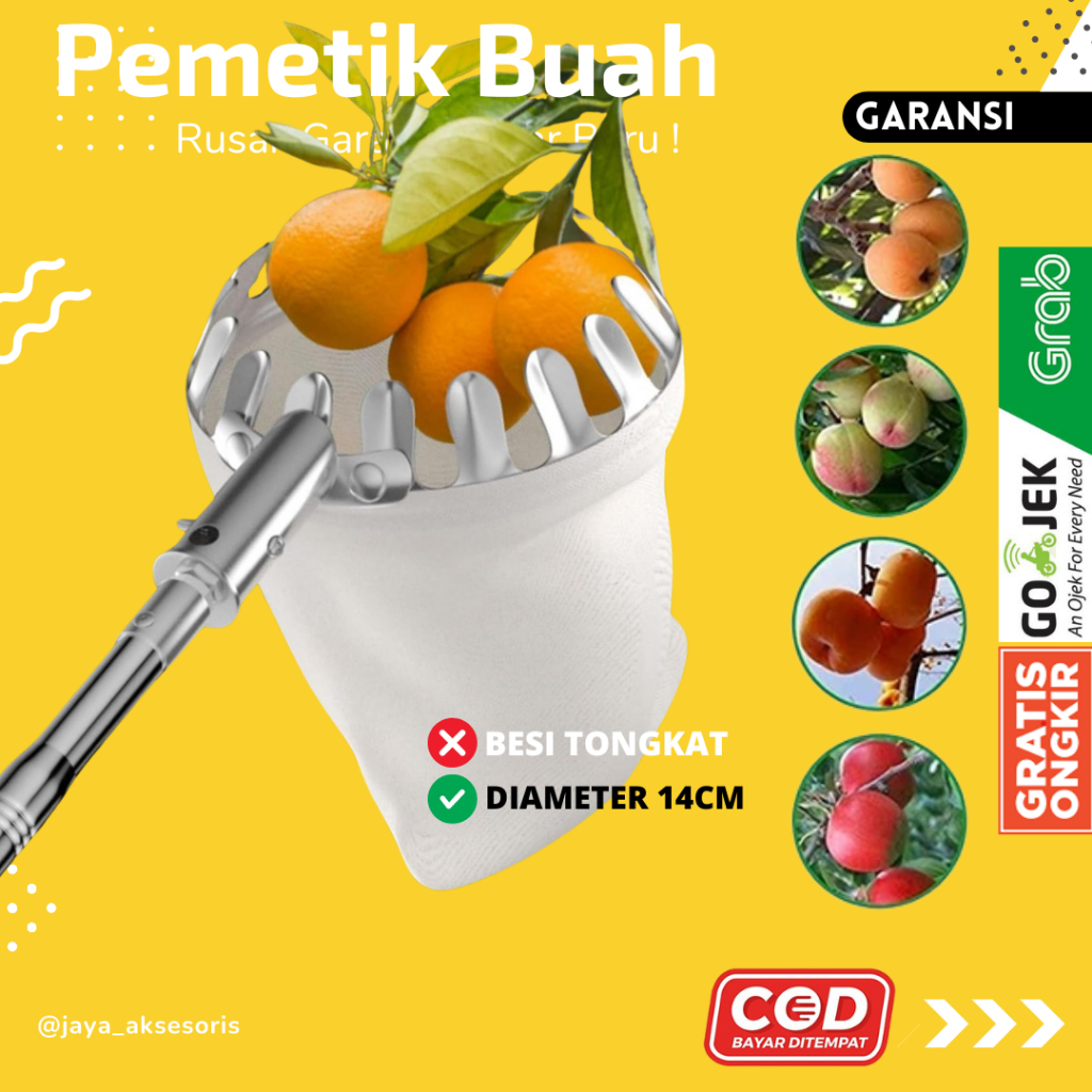Jual ALAT PETIK PEMETIK BUAH TINGGI MULTIFUNGSI PETIK BUAH METAL FRUIT ...