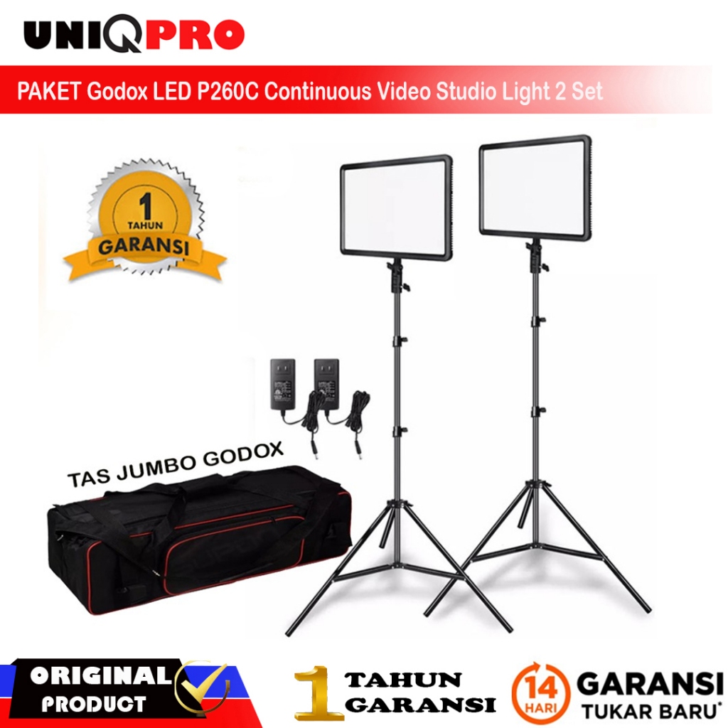 Jual PAKET Godox LED P260C Continuous Video Studio Light 2 Set | Shopee ...