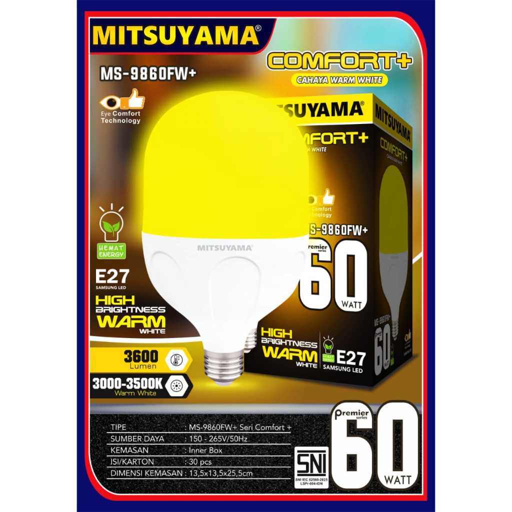 Jual BOHLAM KUNING COMFORT PLUS MITSUYAMA LAMPU KUNING 5W 10W 15W 20W ...