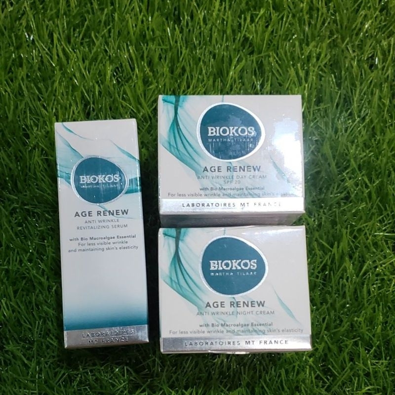 Jual BIOKOS AGE RENEW ANTI WRINKLE SERUM, DAY CREAM, NIGHT CREAM ...