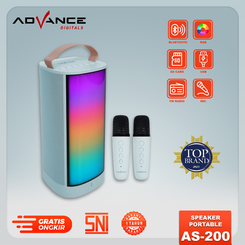 Jual Advance Portable Karaoke AS-200 Dual Speaker 5" Plus Lampu Tidur ...