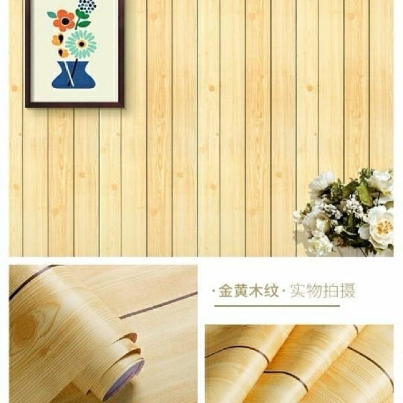 Jual Wallpaper Dekorasi Dinding Sticker Dinding Motif Kayu Serat