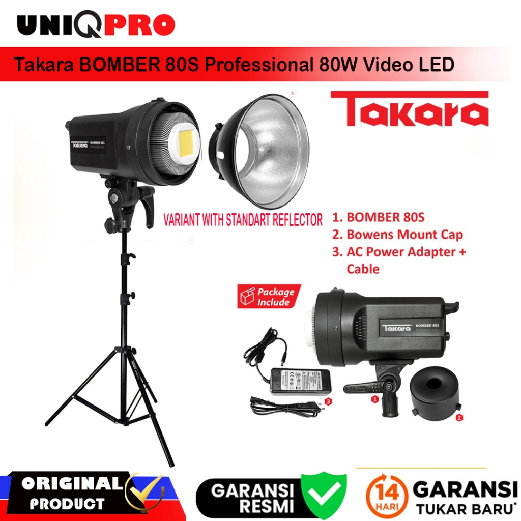 Jual Takara BOMBER 80S Professional 80W Video LED Light Lampu Studio ...