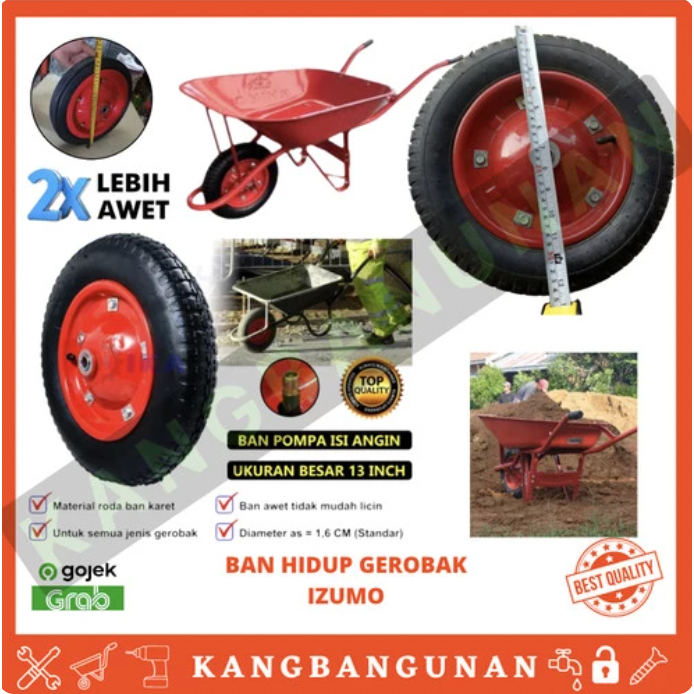 Jual Roda Ban Gerobak Sorong Pasir Cor Roda Hidup & Mati IZM - Ban ...