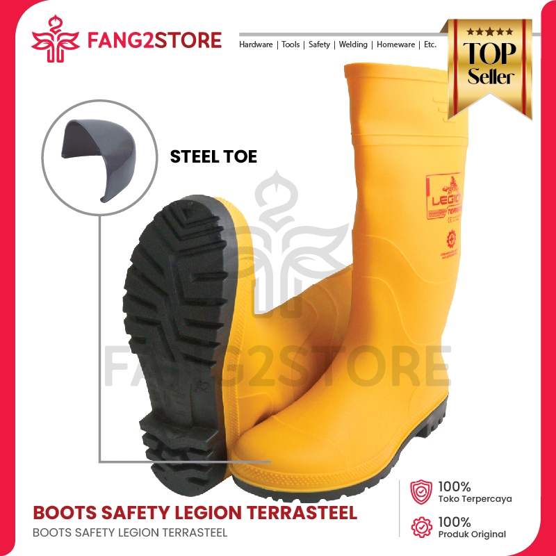 Jual Sepatu Boot Rubber Safety LEGION TERASTEEL Steel Toe Proyek ...
