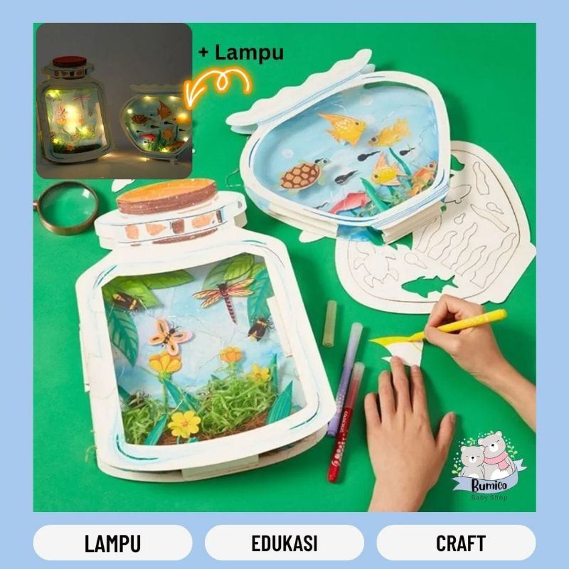 Jual Mainan Edukasi Prakarya Mewarnai Craft 3D Kolam dan Taman dengan ...