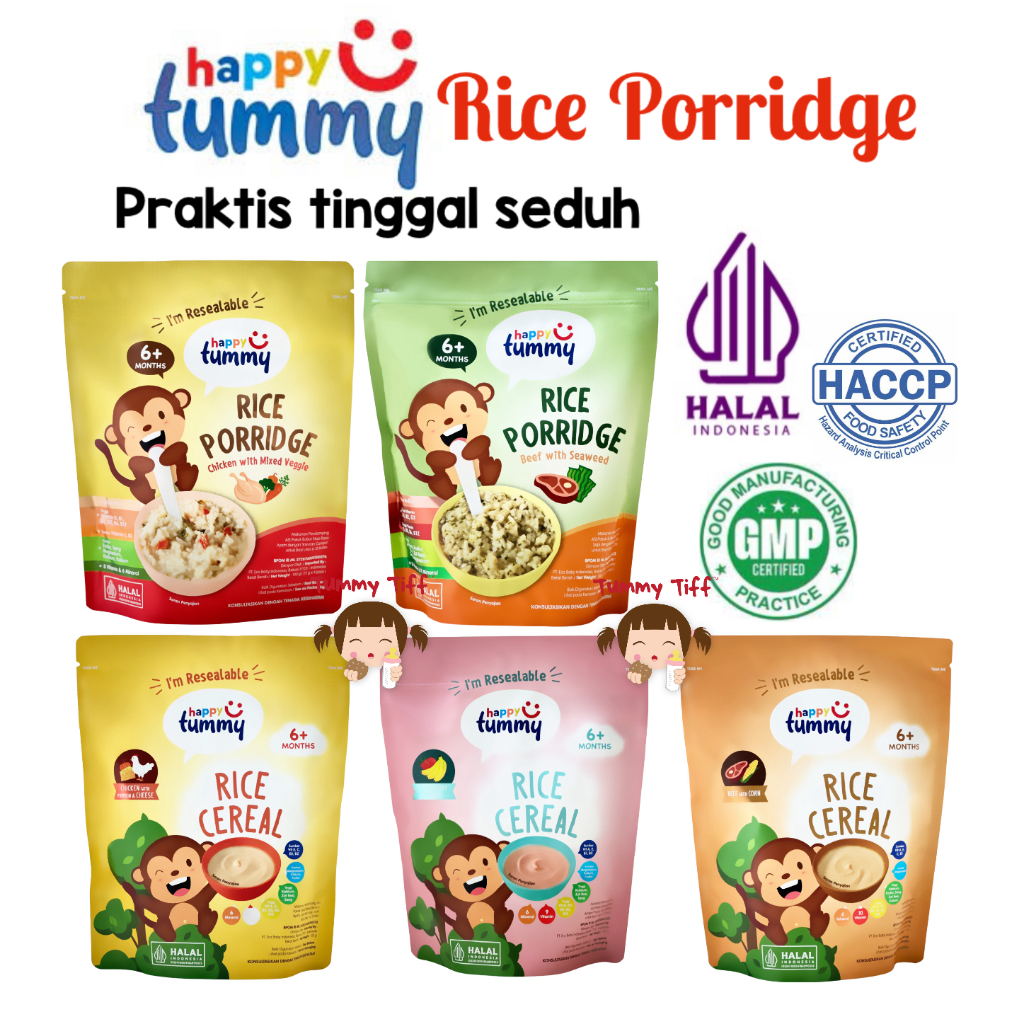 Jual Happy tummy Rice Cereal Rice porridge bubur bayi Non MSG Bubur Bayi Bubur Sehat Penambah ...