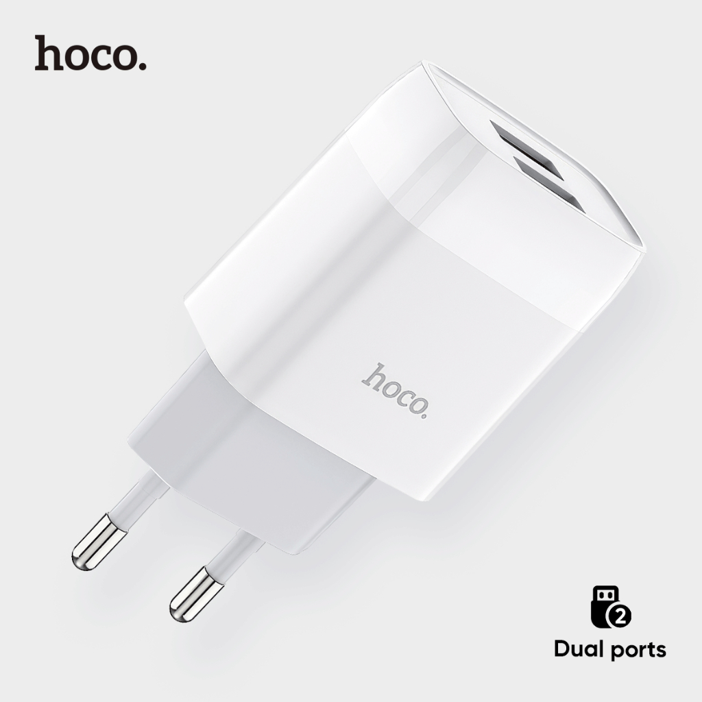 Jual Hoco Compact Kepala Charger Adaptor Safe Charging 2 Port USB C73A ...