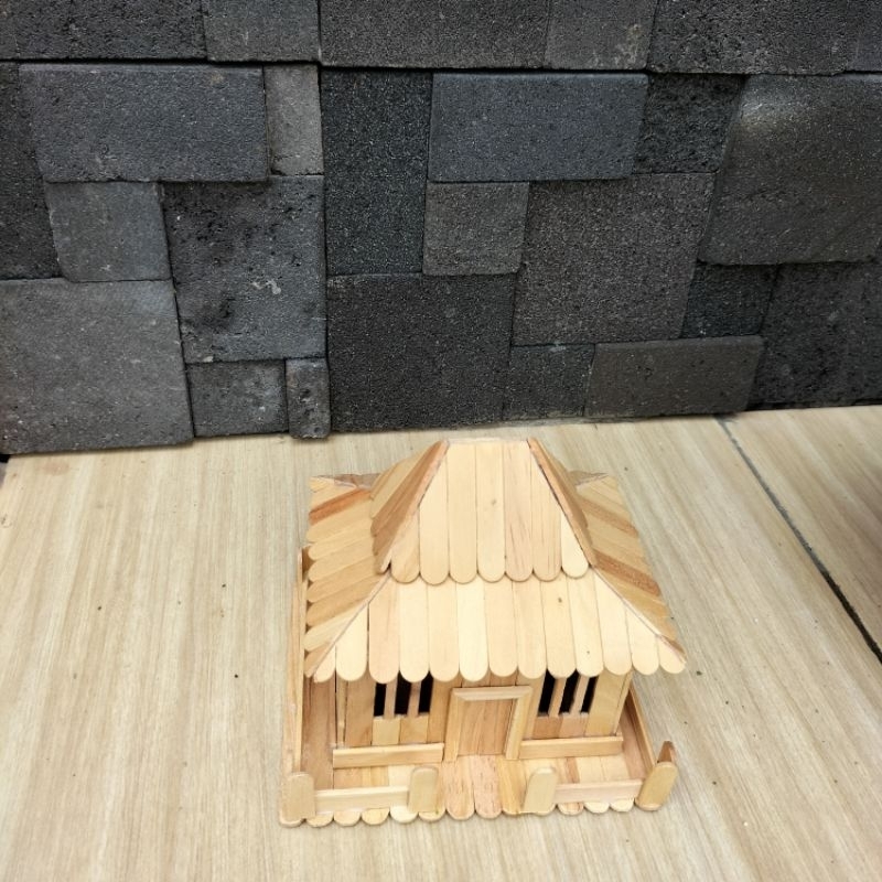 Jual Miniatur Rumah Adat Joglo|Miniatur Rumah Dari Stik Eskrim | Shopee ...