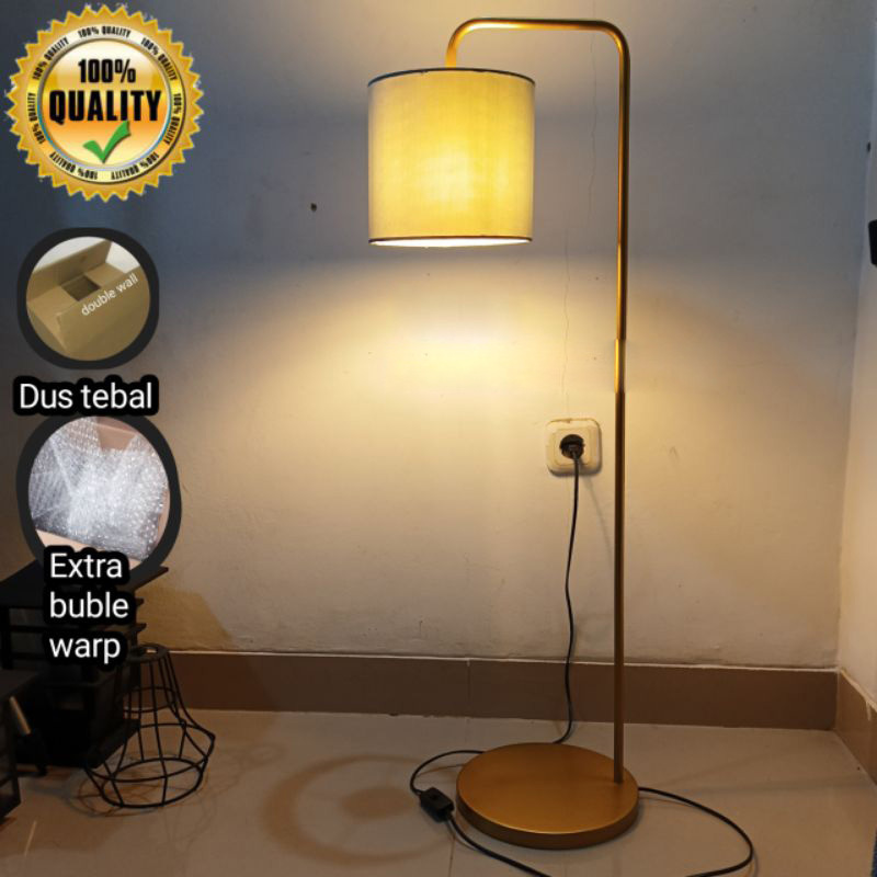 Jual lampu hias standing lantai sudut ruangan tiang kap rangka besi ...