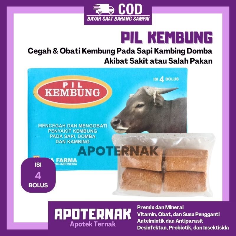 Jual PIL KEMBUNG ISI 4 EKA FARMA - Obat Kembung Sapi Kambing Domba ...