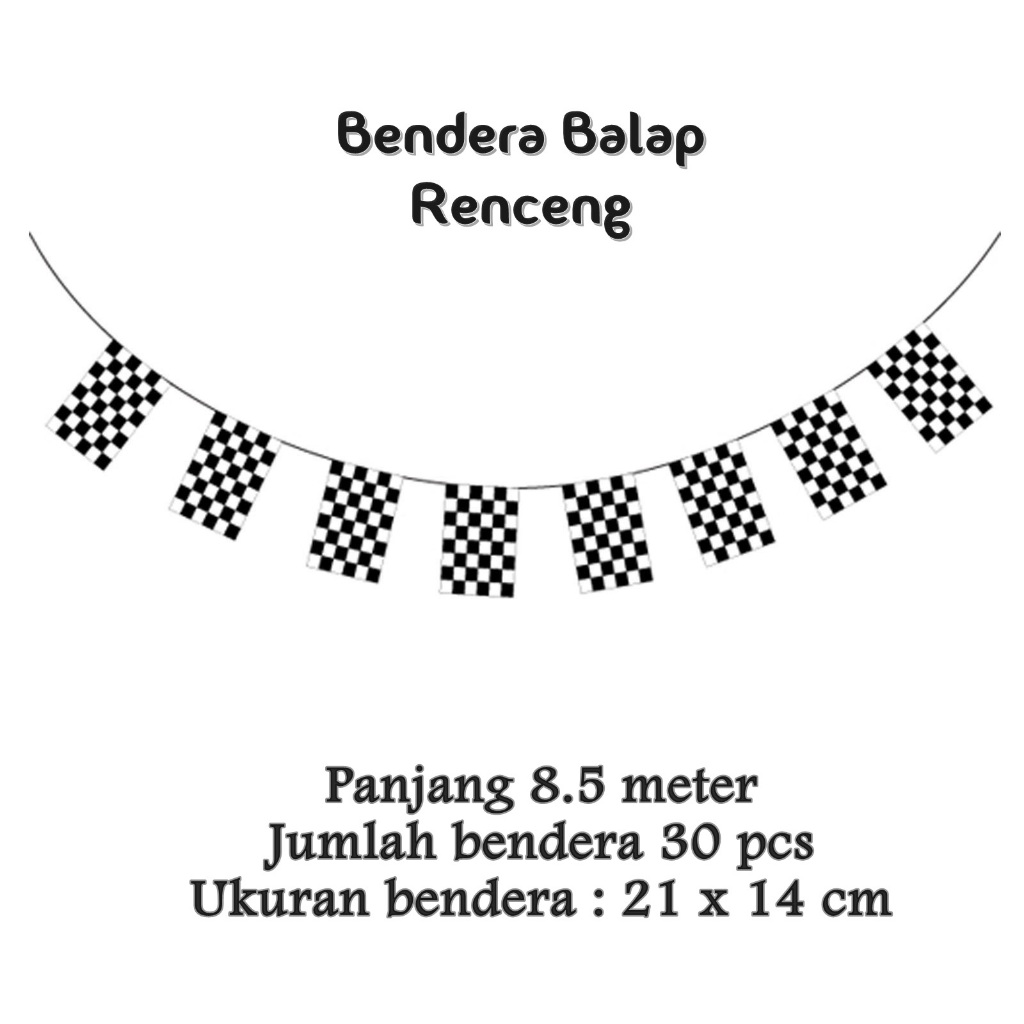 Jual Bendera Balap Renceng / Bendera Gantung checkered Racing Flag ...